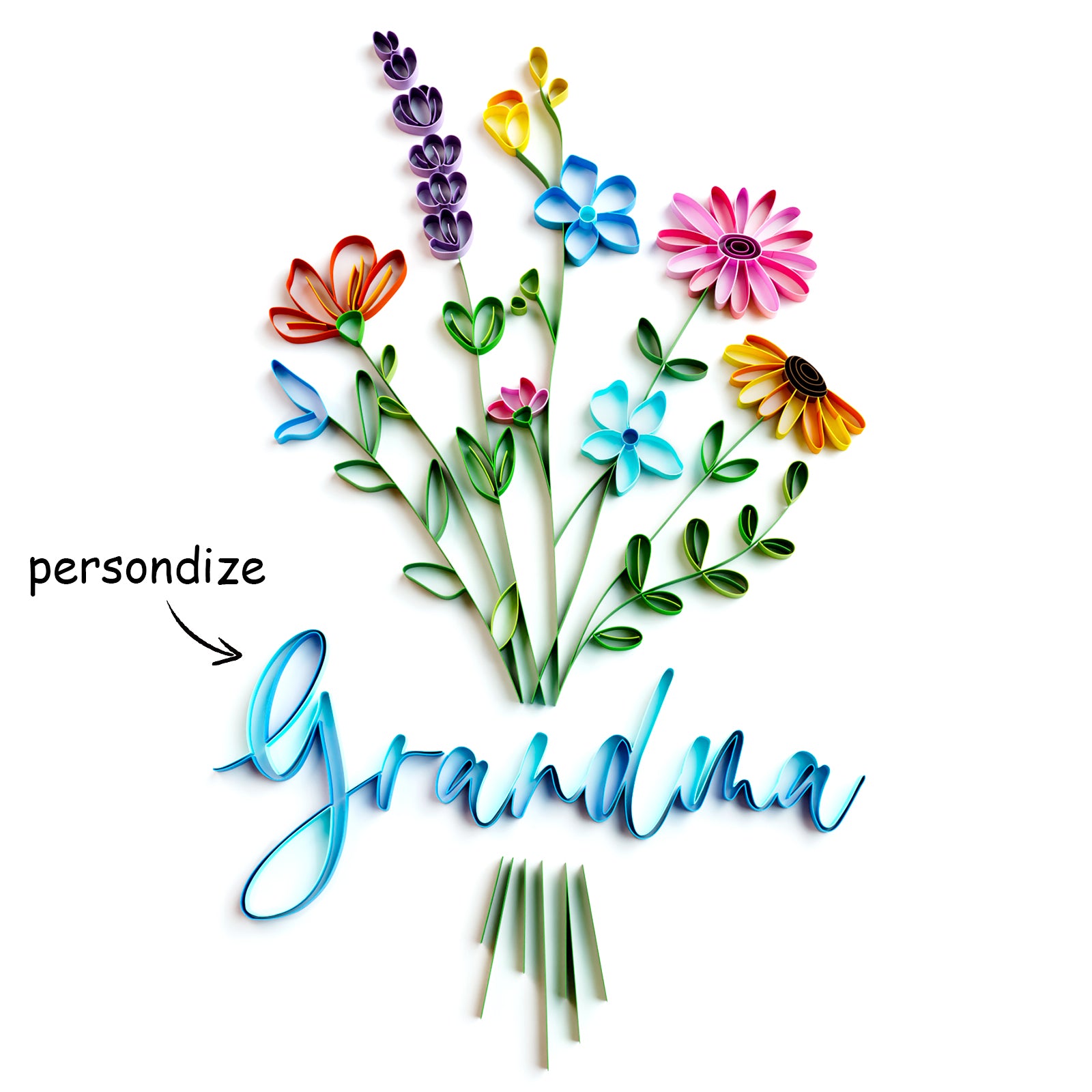 Customized Name Paper Quilling & Filigree Painting Kits - Bouquet ...