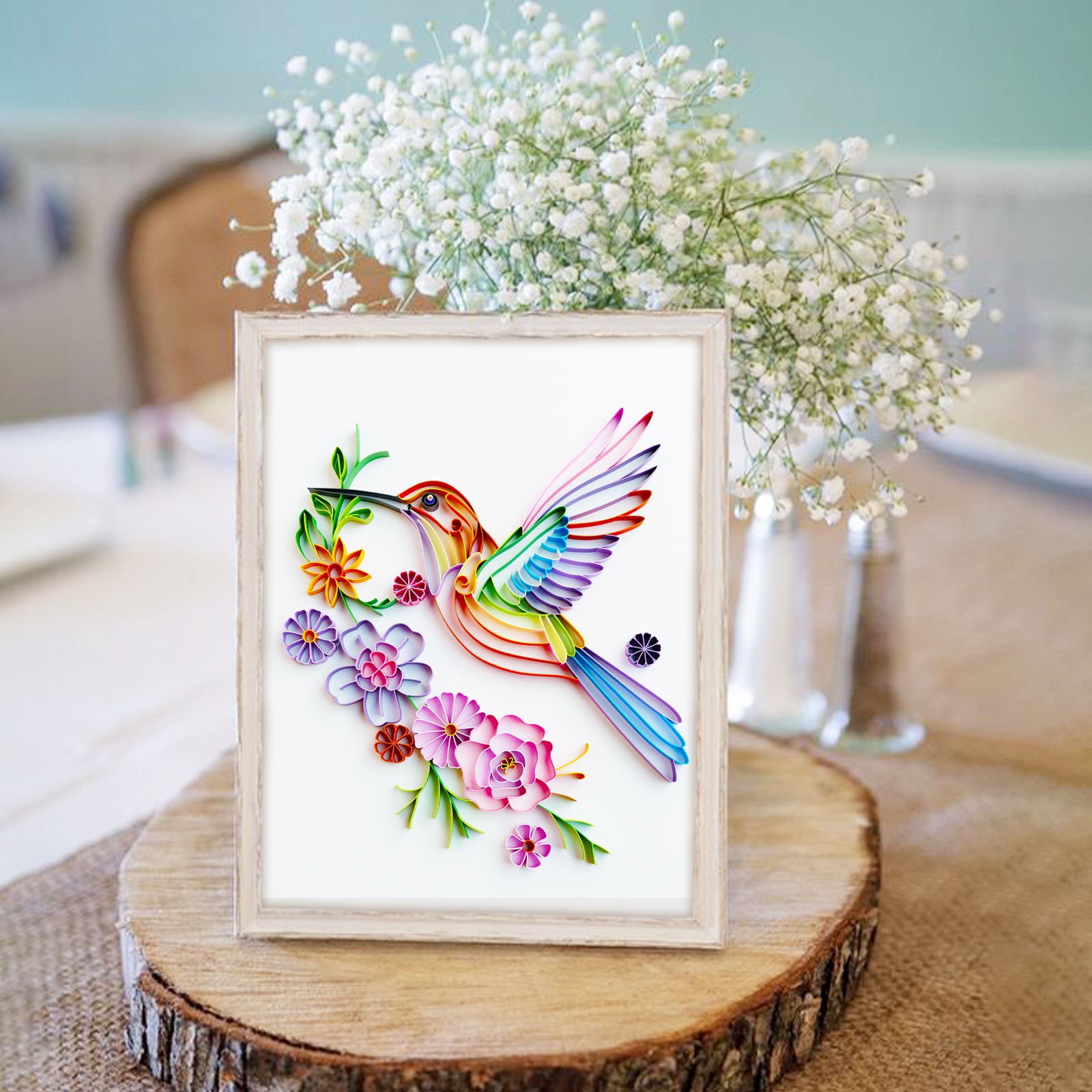 Paper Quilling Kits| Quilling Patterns - Colorful Hummingbird – Uniquilling